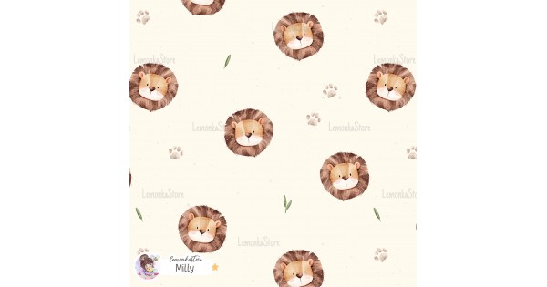 Basic Lion exclusive seamless pattern - Milly